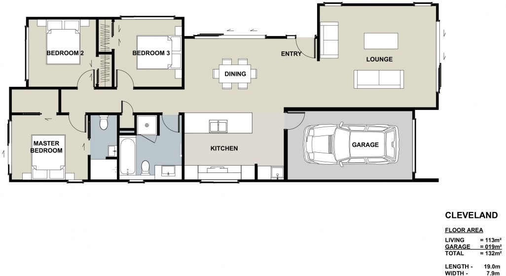 The Cleveland - 3 Bedroom Plan (135m2) Design - Cambridge Homes ...