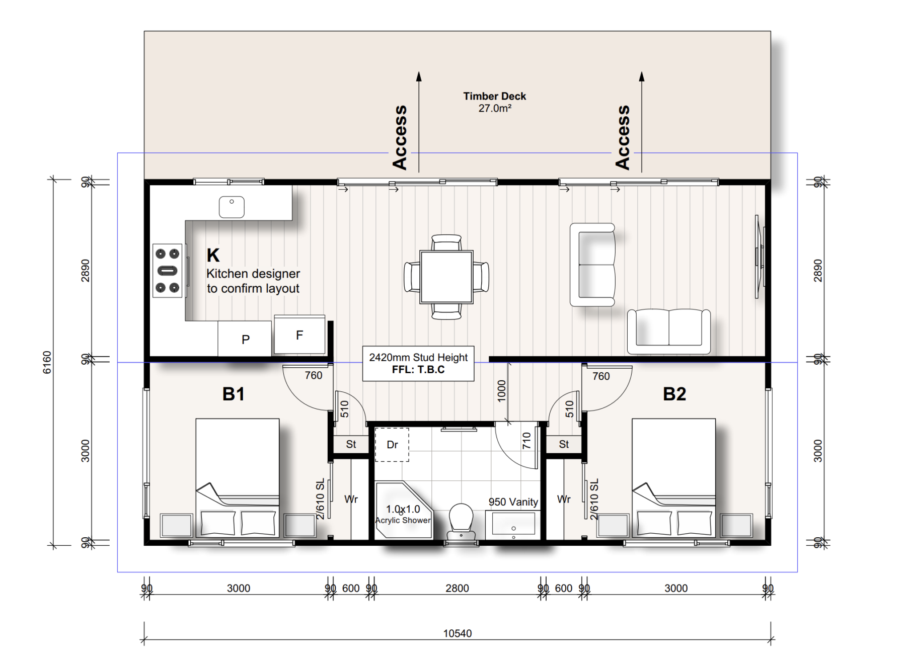 Dominion - 2 Bedroom Plan (65m2) - Cambridge Homes